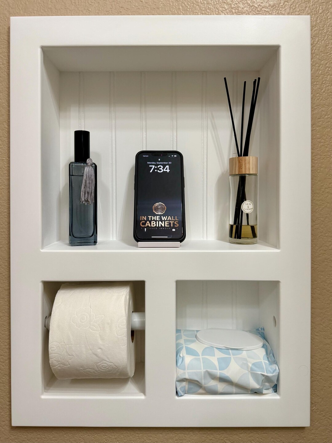 Recessed Double Toilet Paper and Wet Wipe Holder Built-in Bathroom ...