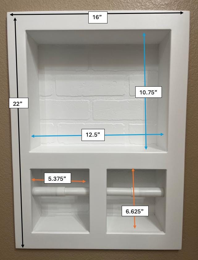 Recessed Double Toilet Paper and Wet Wipe Holder Built-in Bathroom ...