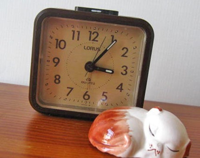 Vintage Brown Lorus Alarm Clock - Etsy