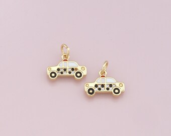 Gold Car Charms,18k Gold Filled Car Pendant,cz Micro Pave Car Charm ...