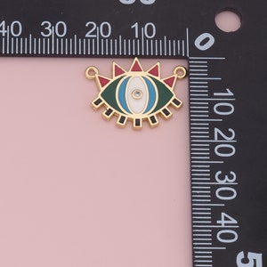 18K Gold Filled Evil Eye Pendant,enamel Evil Eye Charm Bracelet ...