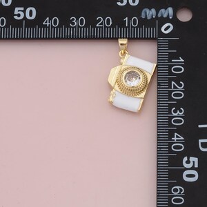 18K Gold Filled Camera Pendant,enamel Camera Charm Bracelet Necklace ...