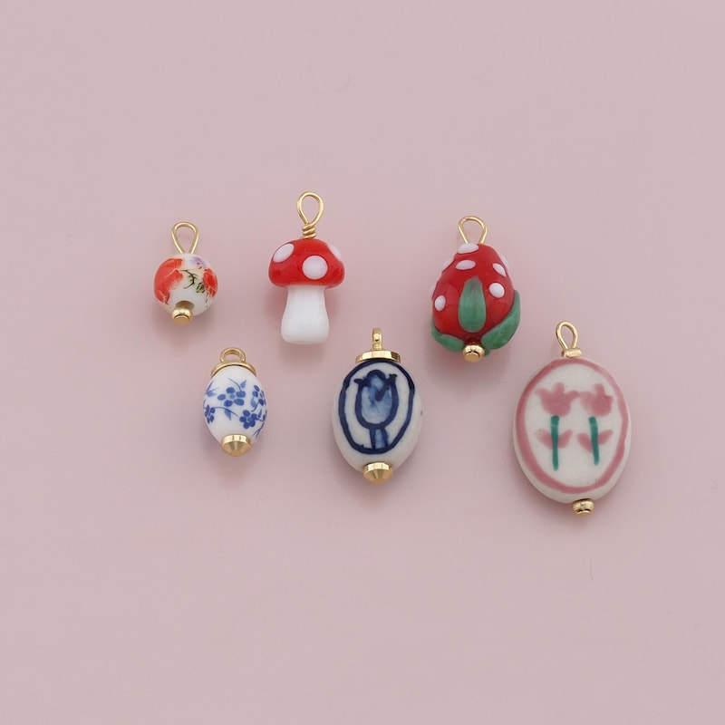 Ceramic Mini Charm Sterling - Etsy