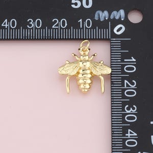 18K Gold Filled Bee Pendant,bee Charm Bracelet Necklace for DIY Jewelry ...