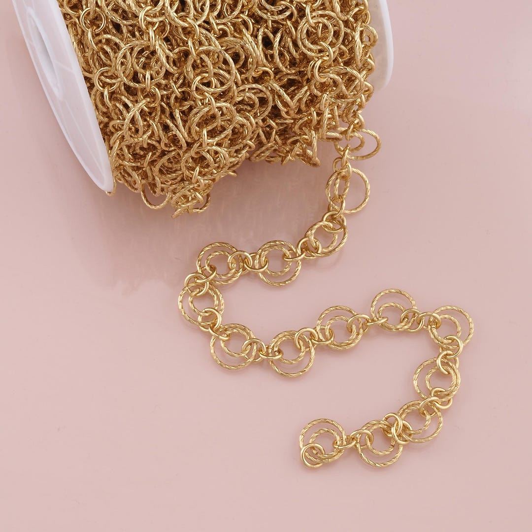 Gold Round Chain,18k Gold Filled Round Chain for Necklace Bracelet DIY ...