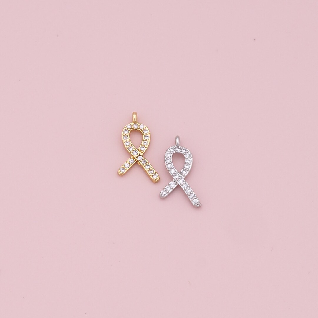 Gold AIDS Charms,18k Gold Filled AIDS Pendant,silver Ribbon Cancer ...