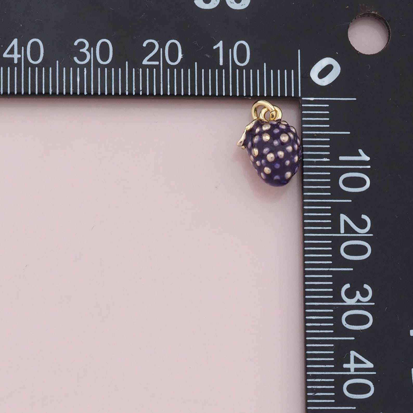 18K Gold Filled Raspberry Pendant,enamel Fruit Charm Bracelet Necklace ...