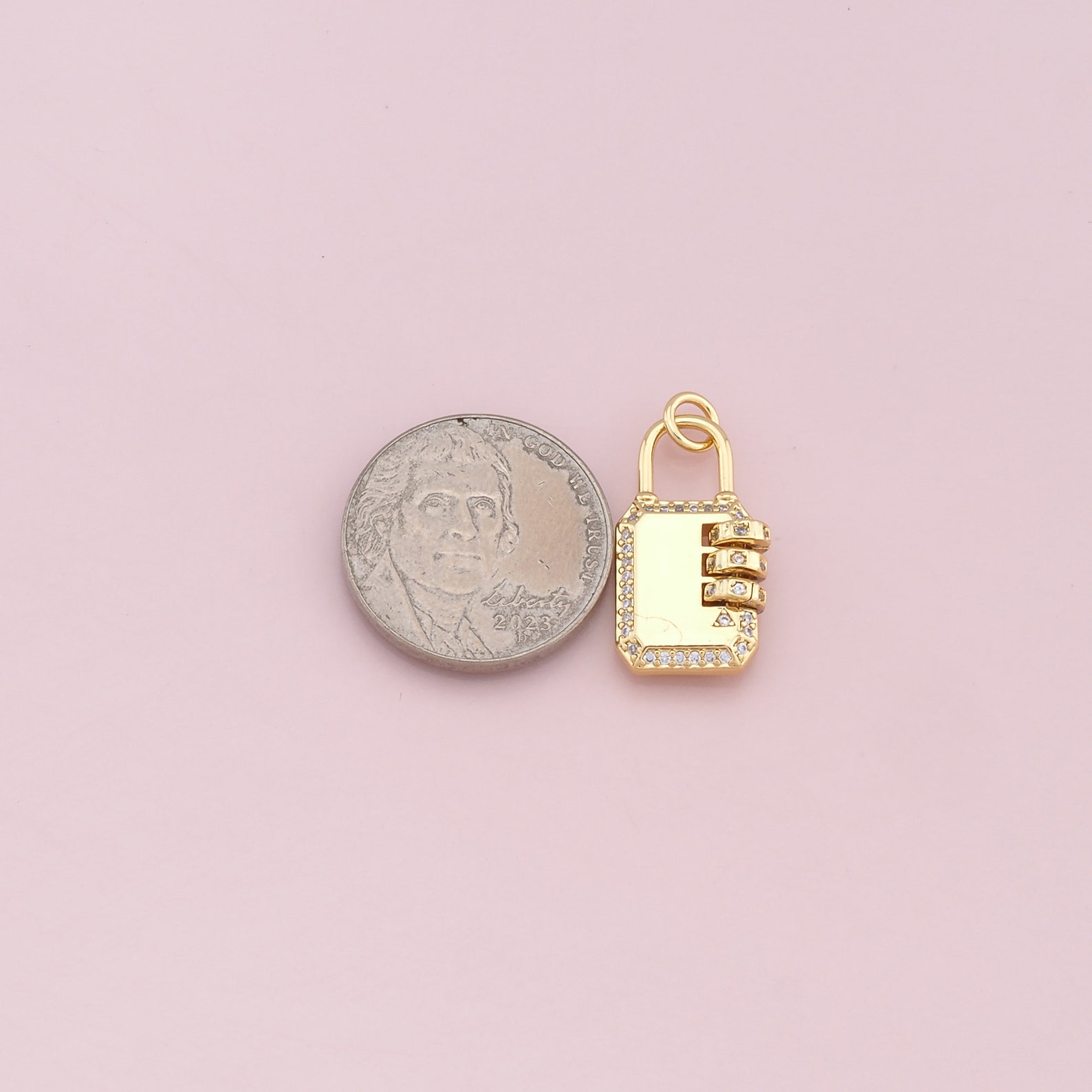 Gold Key Lock Charms,18k Gold Filled Key Pendant,cz Micro Pave Lock ...