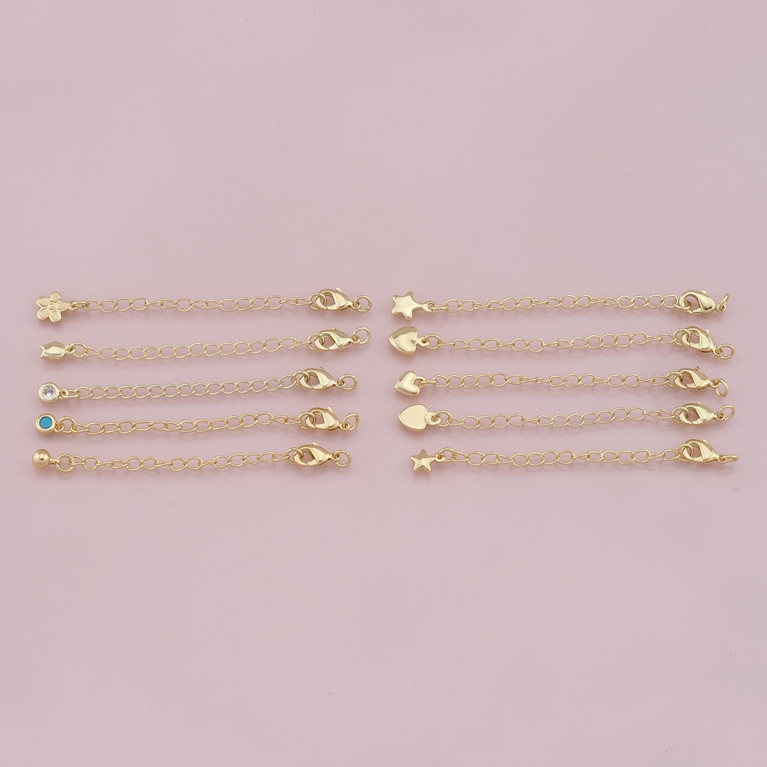 18K Gold Filled Chain Extender for Necklace Bracelet Supply Component ...