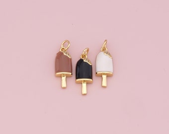 Ice Cream Charms,18k Gold Filled Enamel Ice Cream Pendant,cute Ice ...