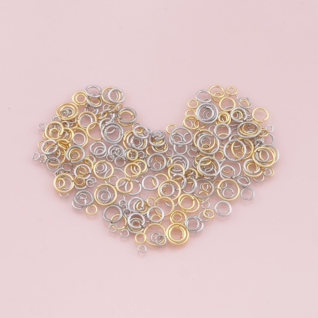 100pcs 18K Gold Jump Rings,dainty O Shaped Open Jump Rings Bulk,gold ...