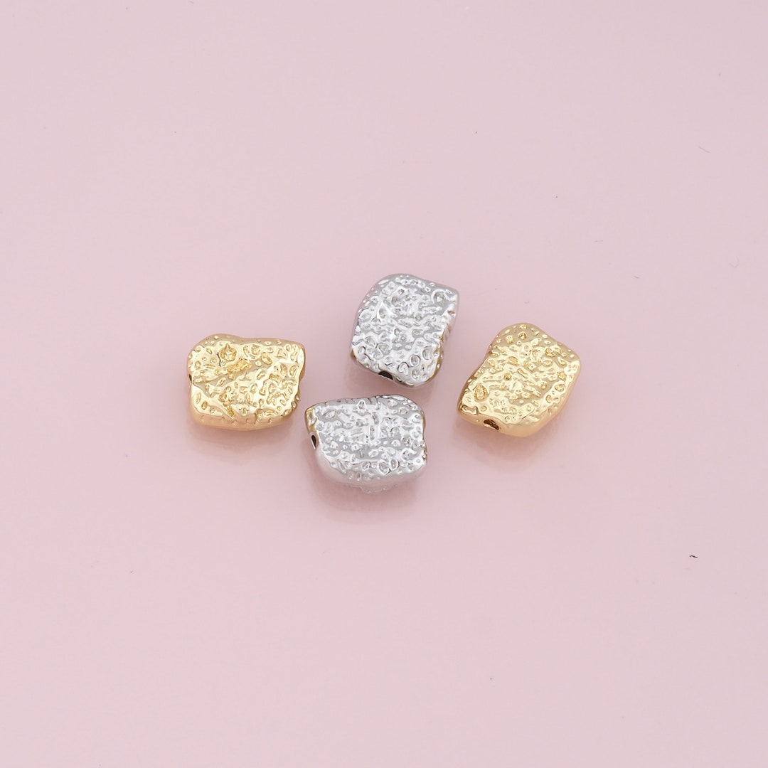 Gold Meteorite Beads Charms,18k Gold Filled Meteorite Bracelet Necklace ...