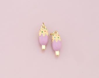Ice Cream Charms,18k Gold Filled Enamel Ice Cream Pendant,cute Ice ...