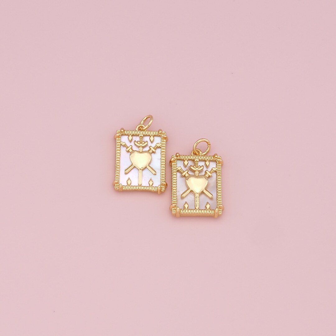 Gold Tarot Charms,18k Gold Fille Tarot Pendant,tarot Charm Bracelet ...