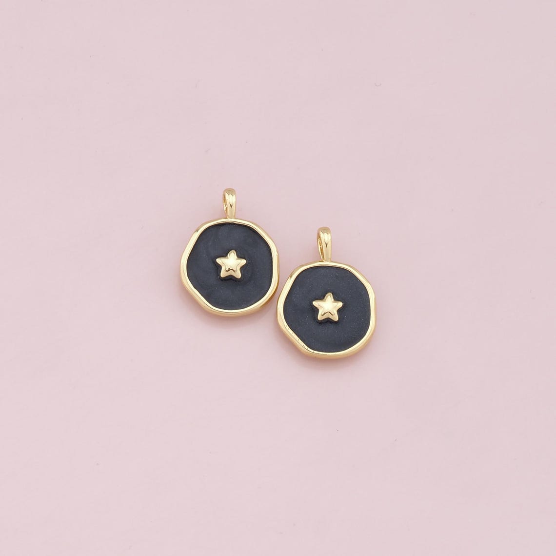 18K Gold Filled Star Pendant,enamel Star Charm Bracelet Necklace for ...