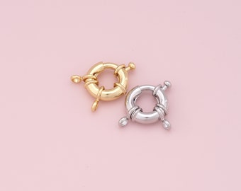 24K Gold Filled Sailor Clasp, Two Clasps Large Spring Ring Include ...