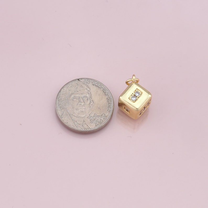 18K Gold Filled Dice Pendant,dice Charms Bracelet Necklace for DIY ...