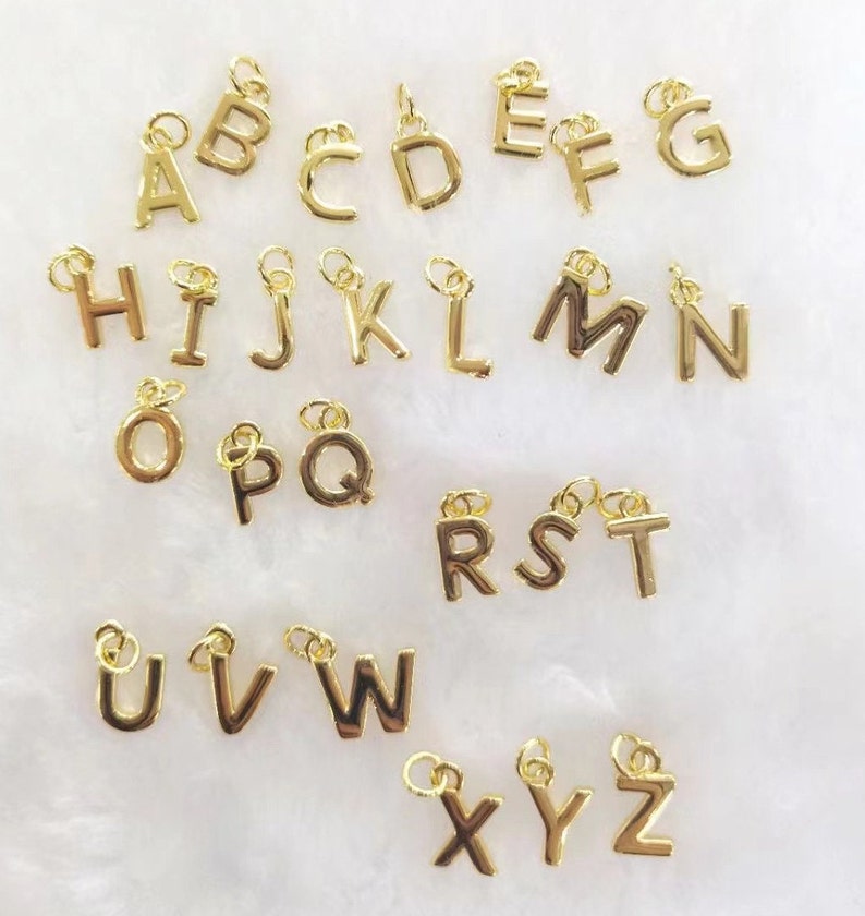 Gold Letter Charms,18k Gold Filled Letter Pendant,initial Charm ...