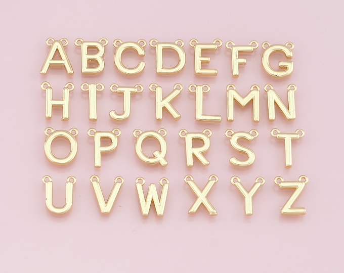 Gold Letter Charms,18k Gold Filled Letter Pendant,initial Charm ...