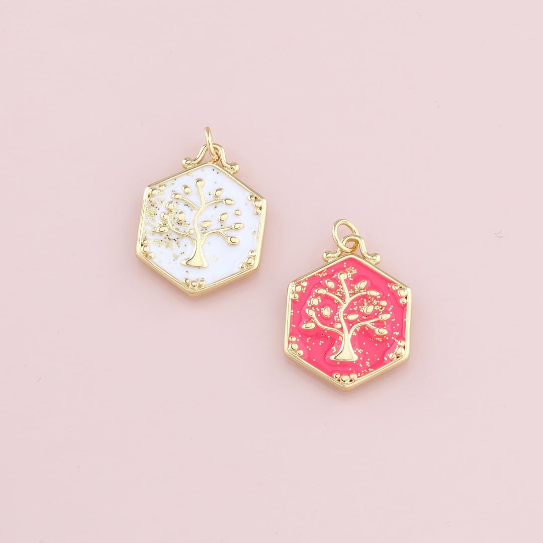 18K Gold Filled Tree of Life Pendant,enamel Tree of Life Charm Bracelet ...