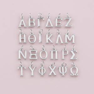 Gold Letter Charms,18k Gold Filled Greek Alphabet Letter Pendant,pearl ...