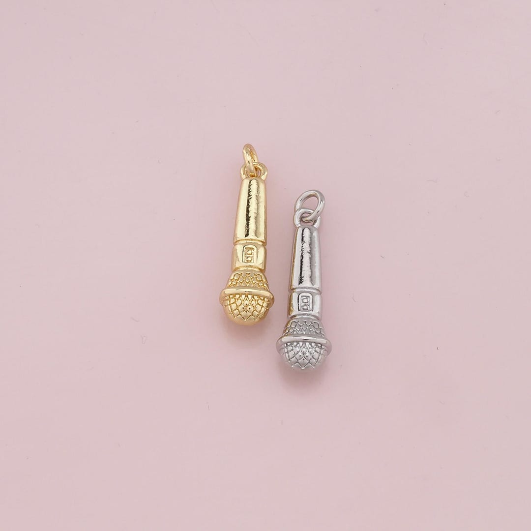 18K Gold Filled Microphone Pendant,dainty Microphone Charm Bracelet ...