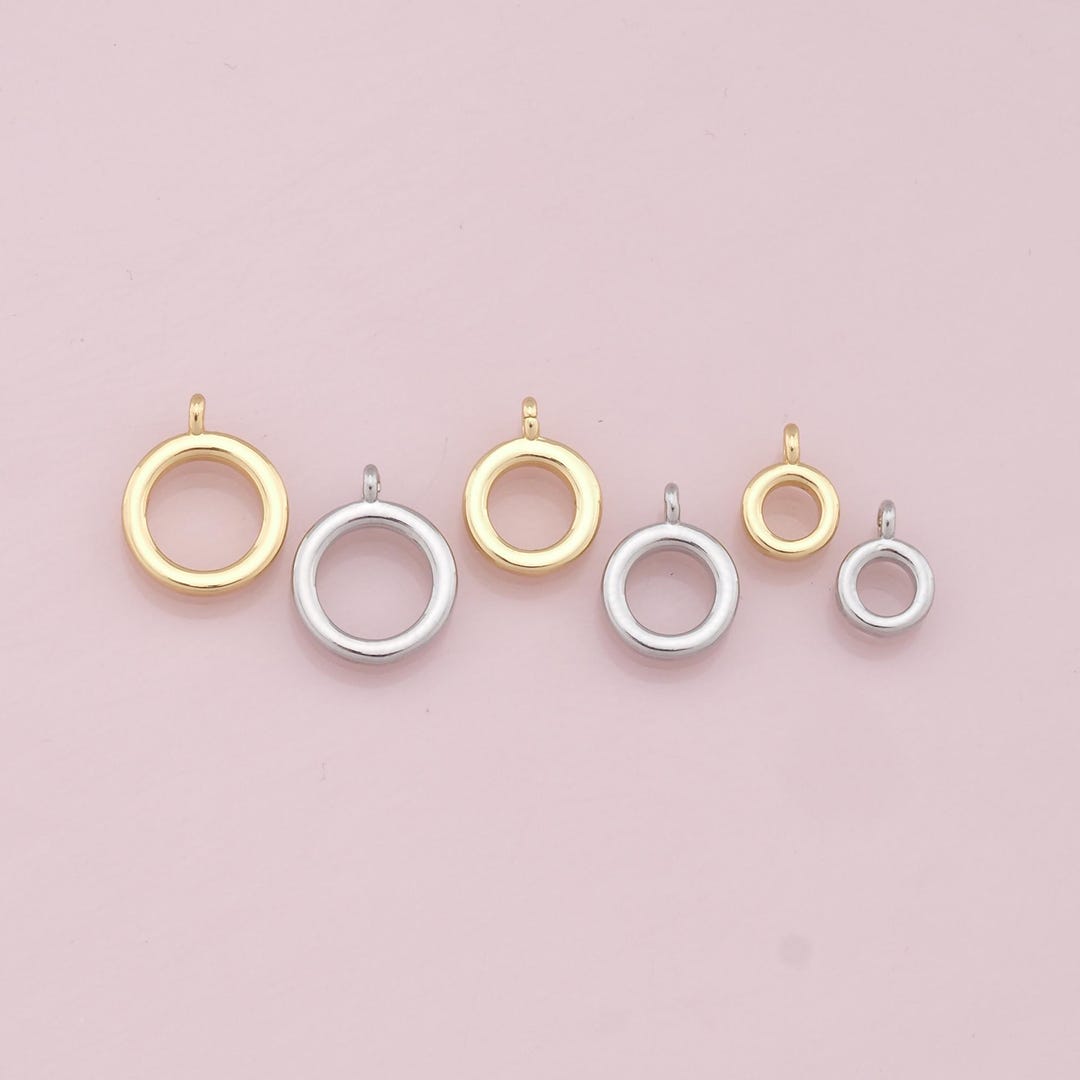 Gold Bail Charm Holder Spacer,18k Gold Filled With Loop Round Bead ...