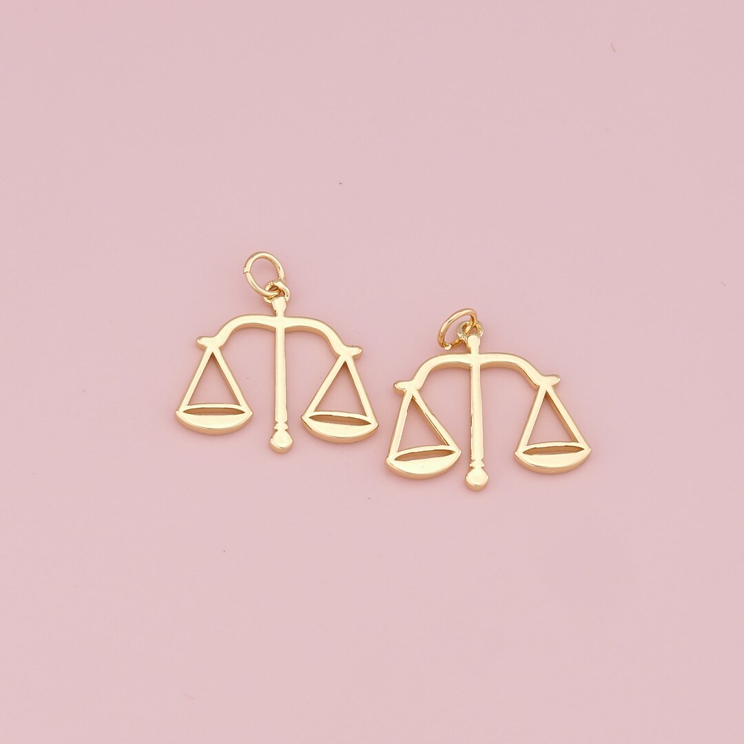 18K Gold Filled Scales of Justice Pendant,scales Charm Bracelet ...