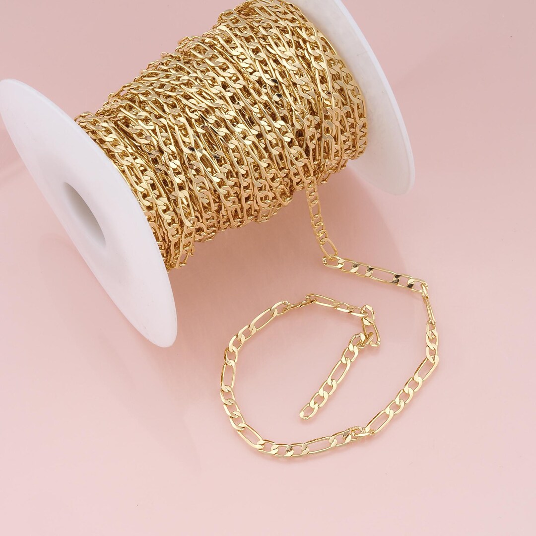 Gold Oval Chain,18k Gold Filled Rectangle Chain for Necklace Bracelet ...