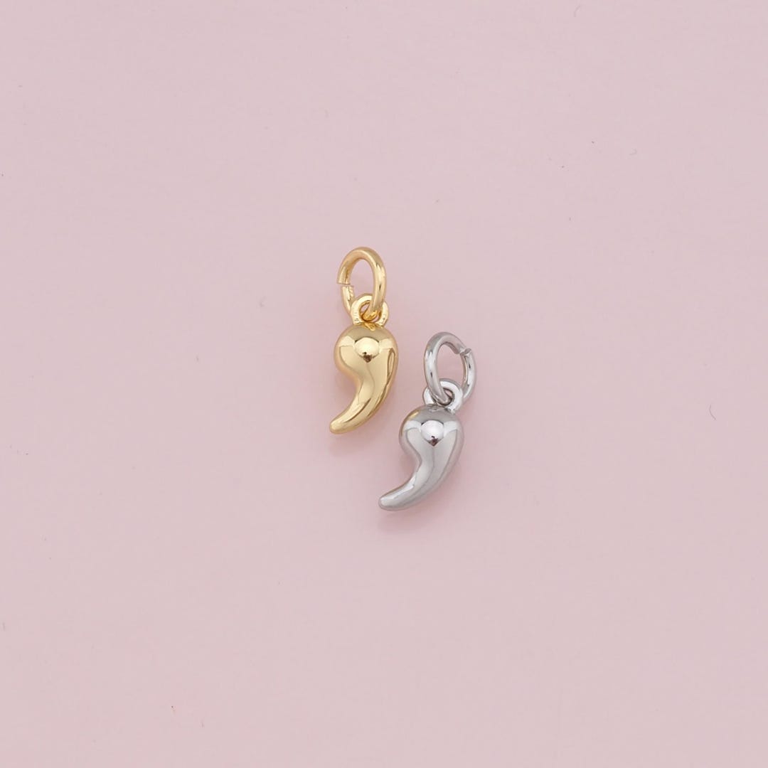 18K Gold Filled Comma Pendant,dainty Apostrophe Symbol Charm Bracelet ...