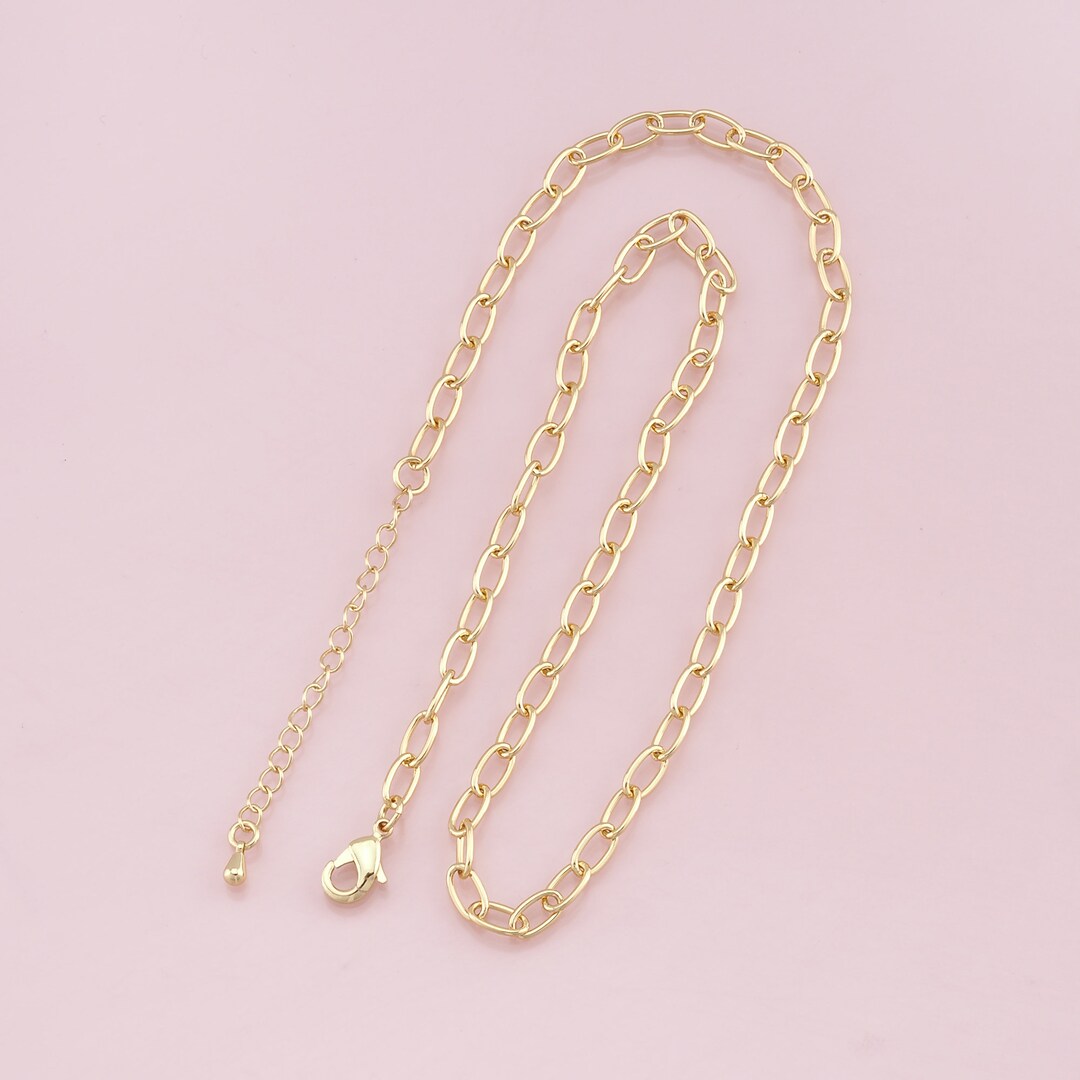 Gold Oval Chain,18k Gold Filled Oval for Necklace Bracelet DIY Jewelry ...