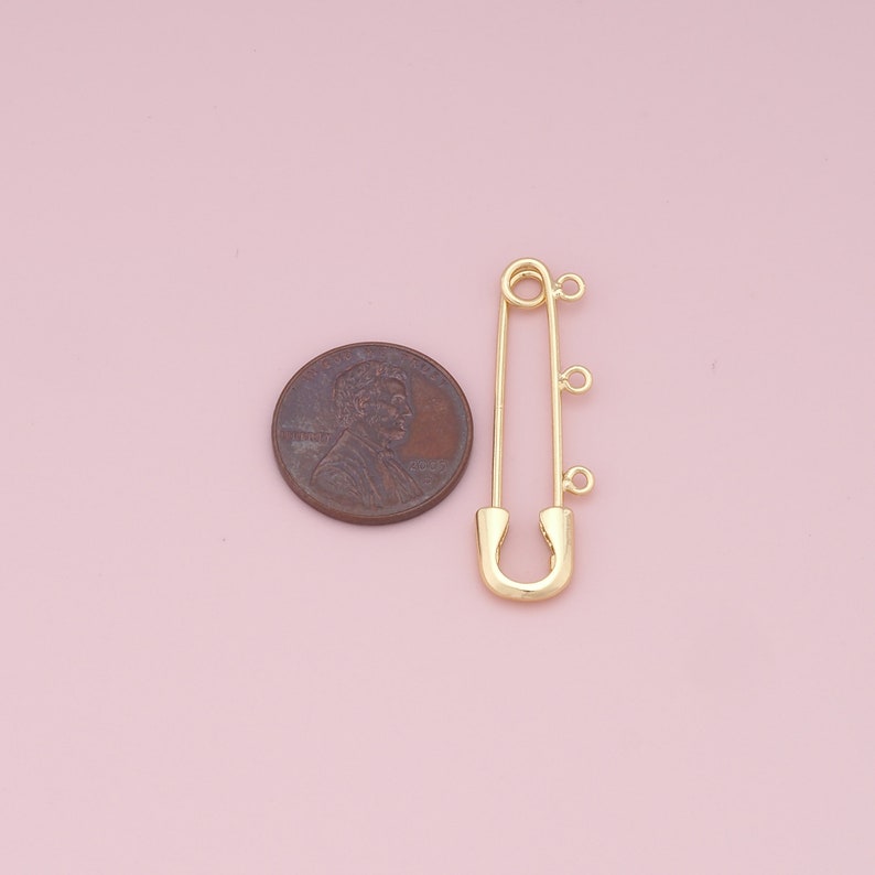 18K Gold Filled Three Loop Pin,simple Three Hole Pin,loop Kilt Pins ...