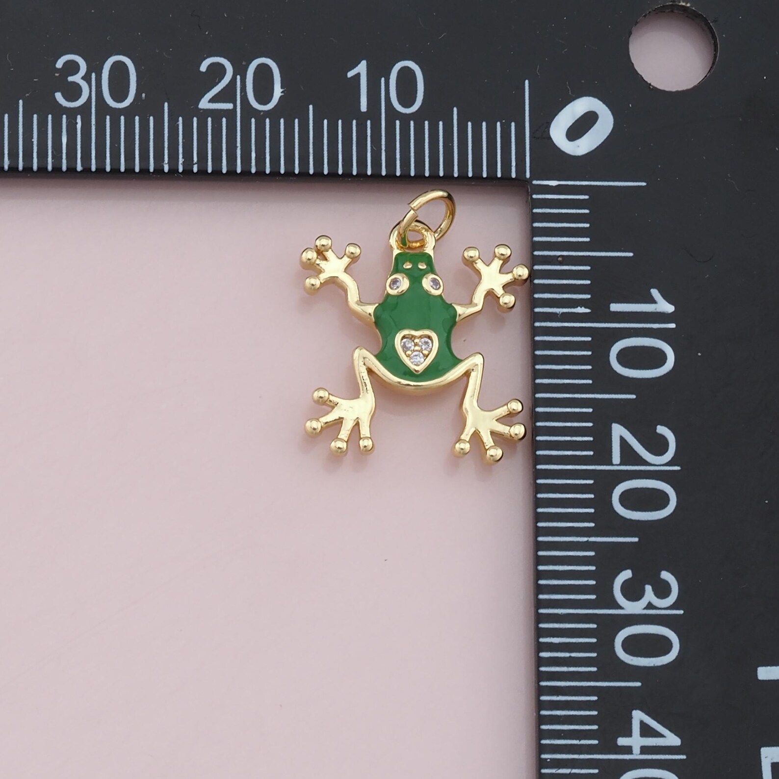18K Gold Filled Frog Pendant,green Frog Charm Bracelet Necklace for DIY ...