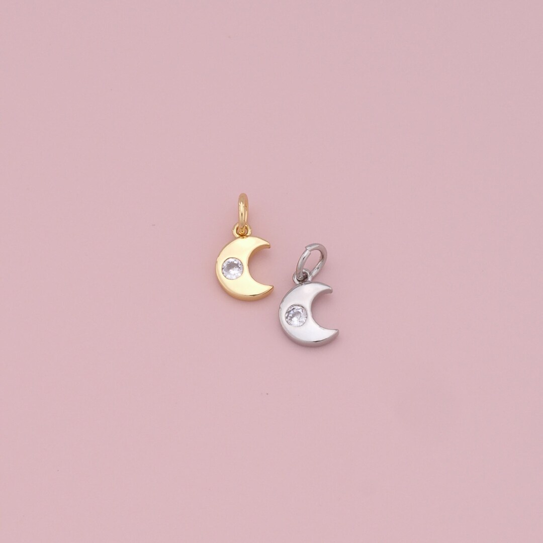 Gold Moon Charms,18k Gold Filled Moon Pendant,celestial Charm Bracelet ...