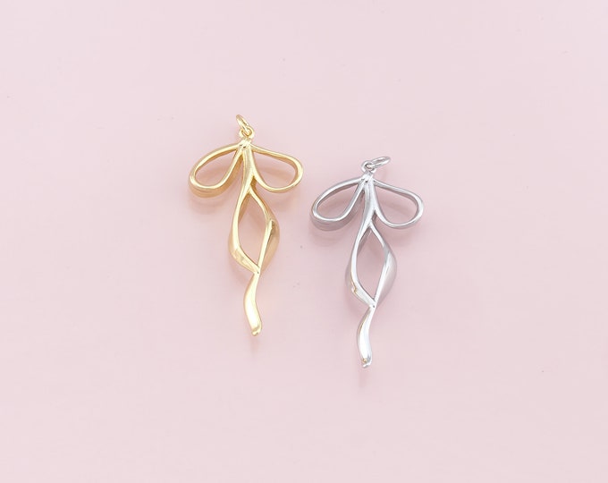 Gold Bow Charms,18k Gold Filled Enamel Bow Pendant,bow Tie Charm ...