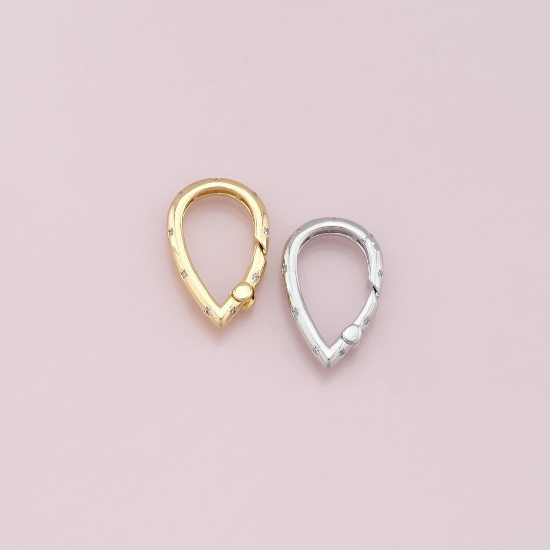18K Gold Filled Oval Teardrop Carabiner Clasp,buckle Clasp,carabiner ...