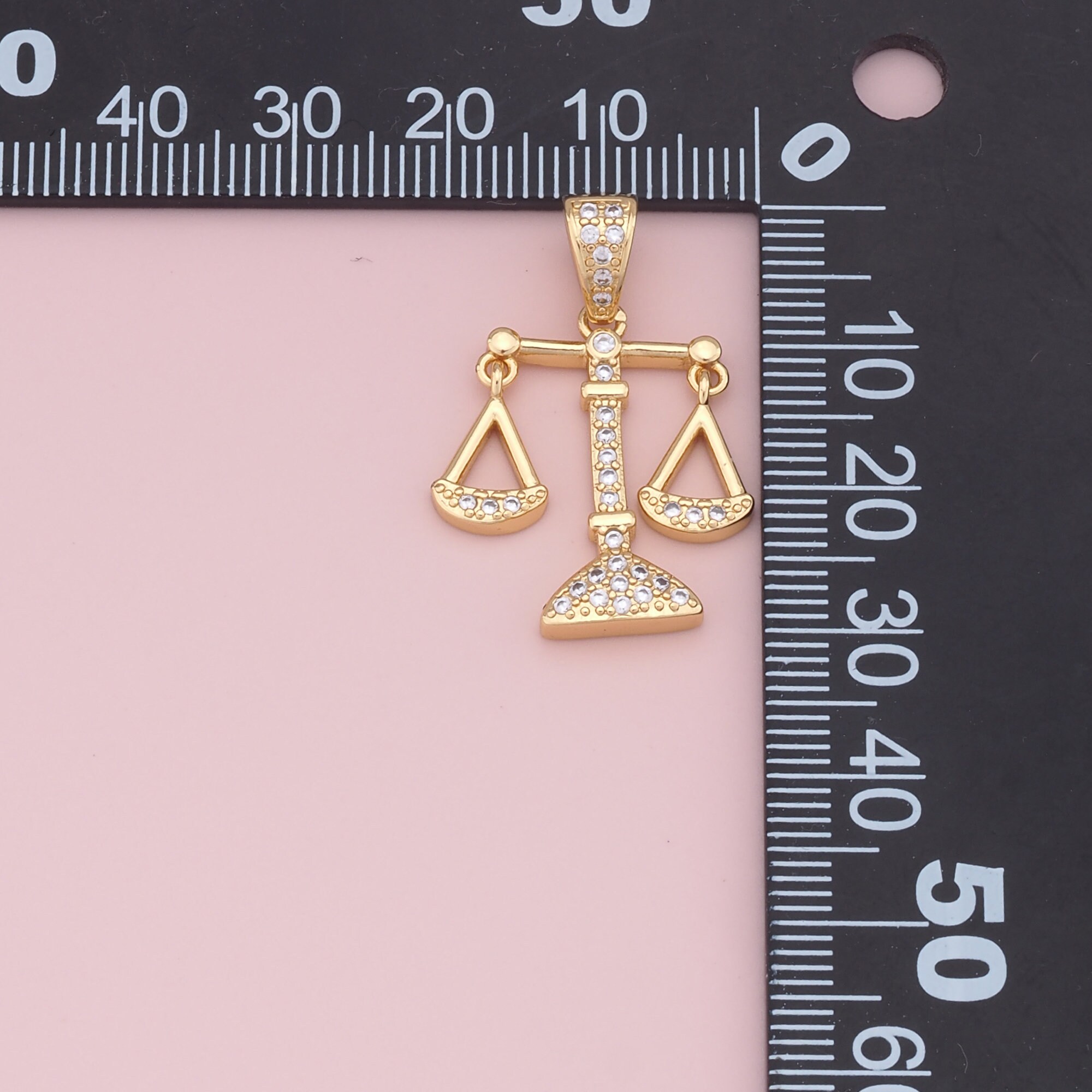 18K Gold Filled Scales of Justice Pendant,scales of Justice Charm ...