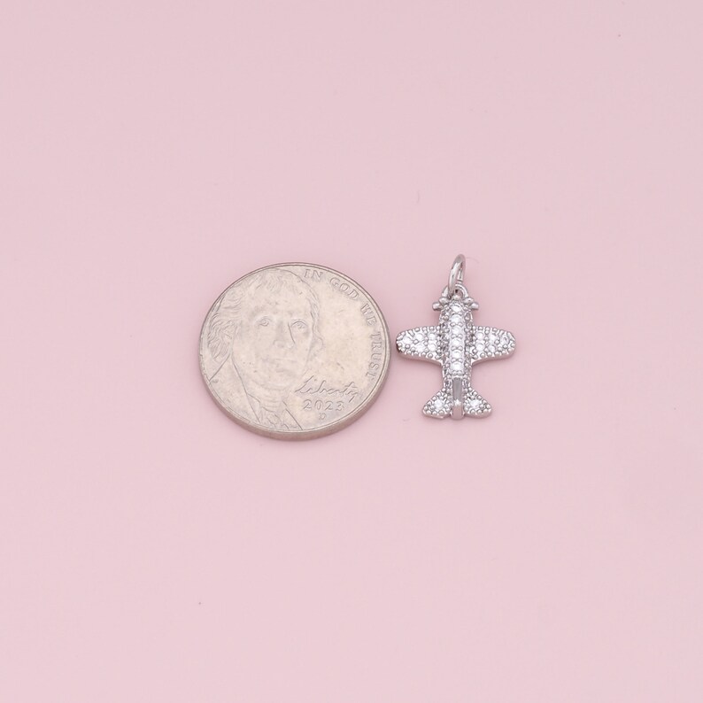 Gold Airplane Charms,18k Gold Filled Airplane Pendant,cz Micro Pave ...