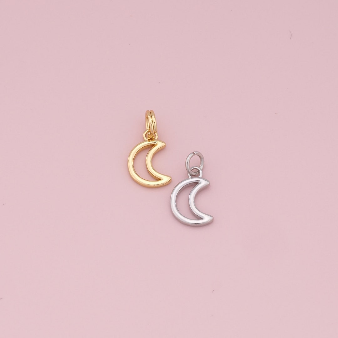 Gold Moon Charms,18k Gold Filled Moon Pendant,celestial Charm Bracelet ...