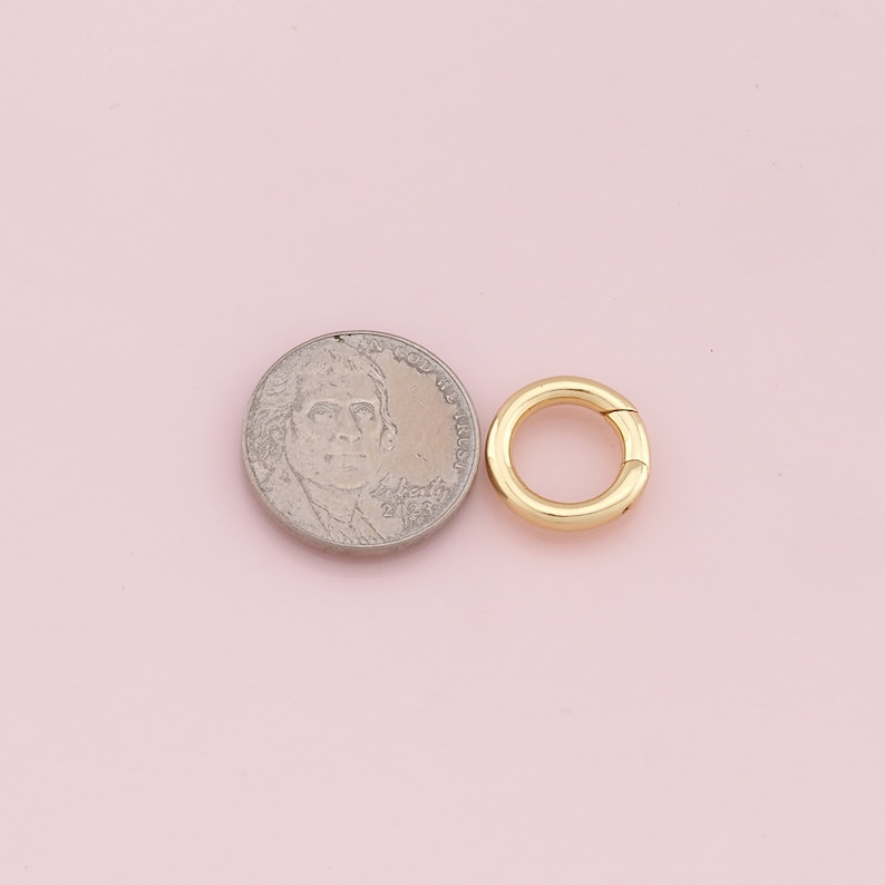 18K Gold Filled Round Carabiner Clasp,carabiner Lock Connector,spring ...
