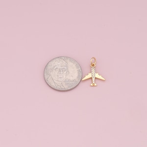 18K Gold Filled Airplane Pendant,airplane Charm Bracelet Necklace for ...