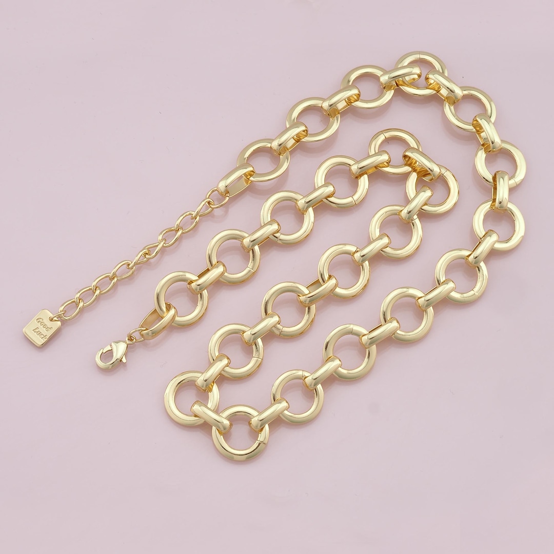 Gold Round Chain,18k Gold Filled Round for Necklace Bracelet DIY ...