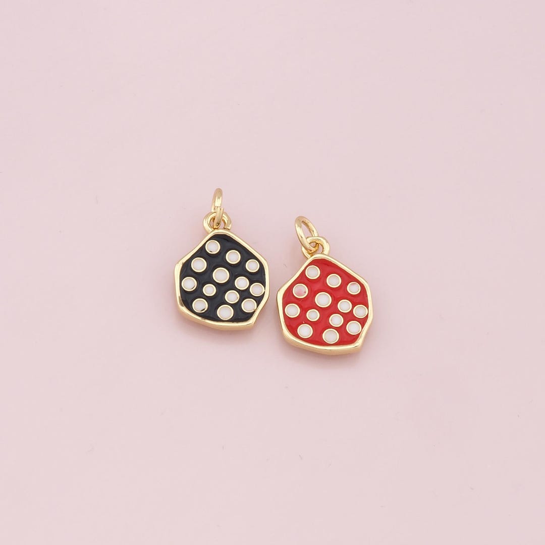 18K Gold Filled Enamel Dots Pendant,geometry Charm Bracelet Necklace ...