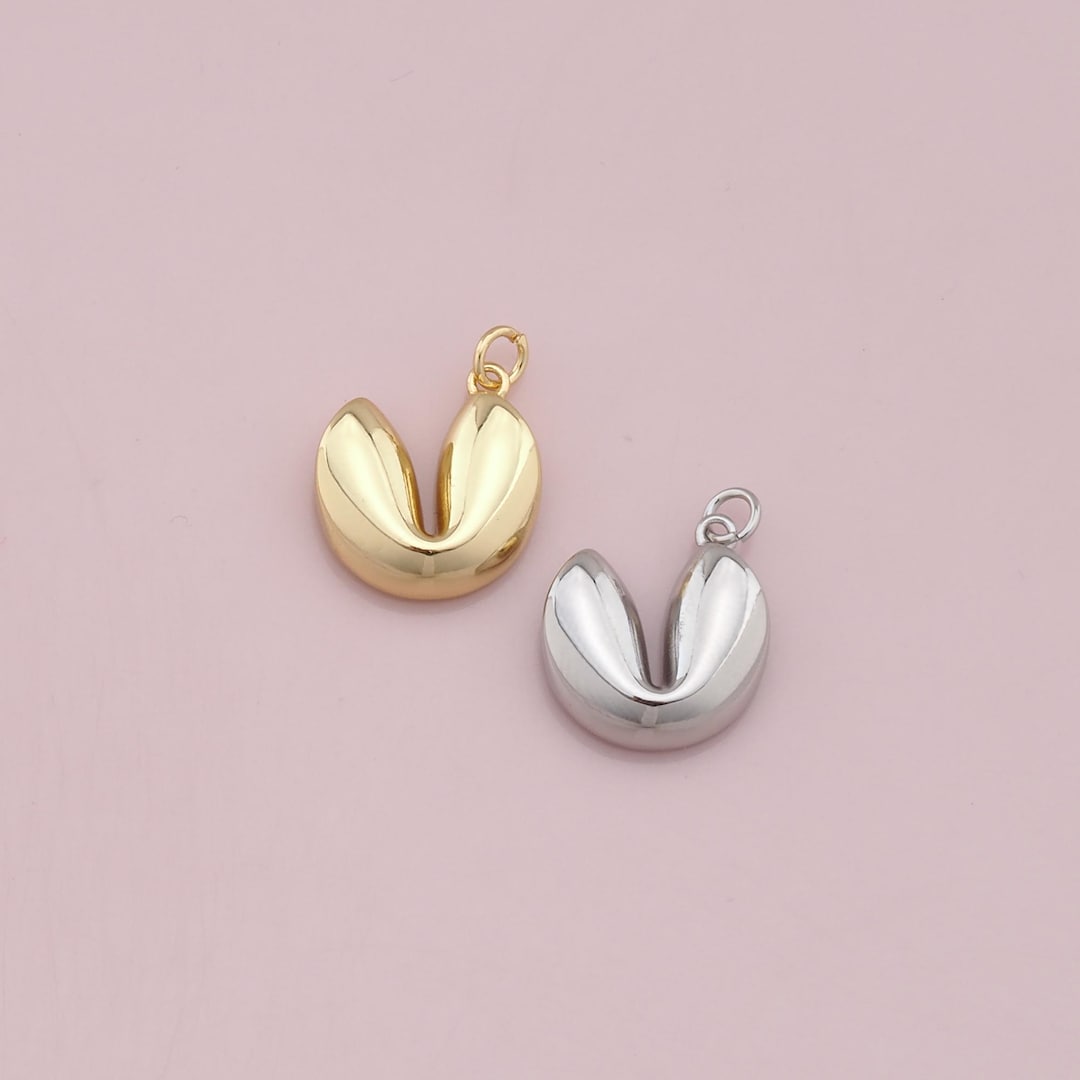Gold Fortune Cookie Charms,18k Gold Filled Fortune Cookie Pendant ...