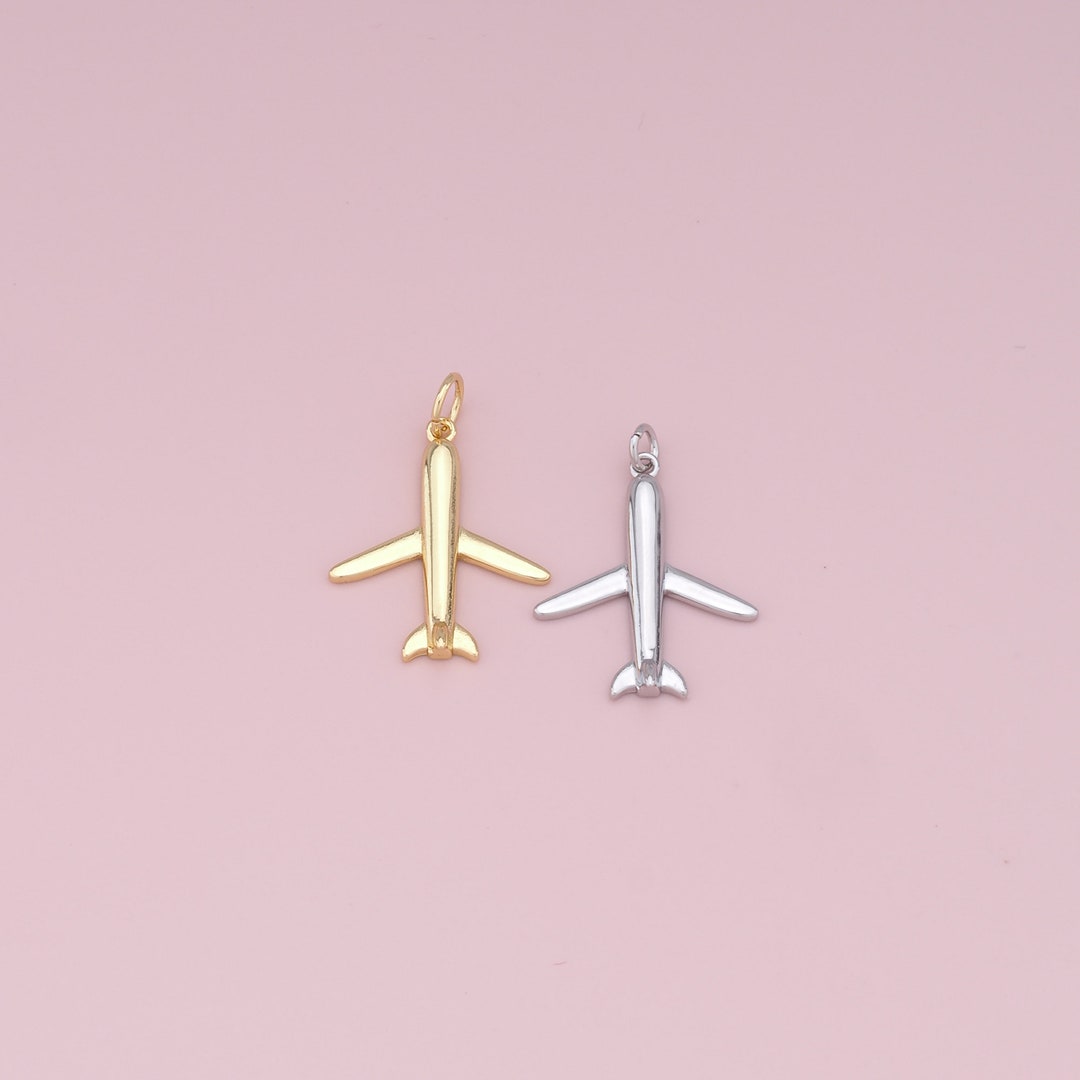 Gold Airplane Charms,18k Gold Filled Airplane Pendant,airplane Charm ...