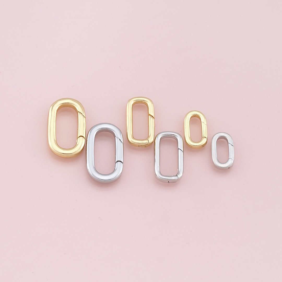 18K Gold Filled Oval Carabiner Clasp,carabiner Lock Connector,spring ...