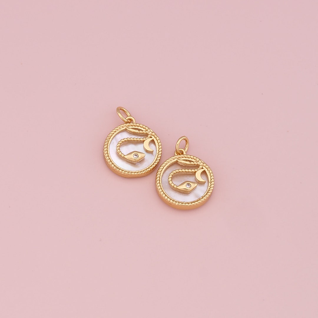 Gold Snake Charms,18k Gold Filled Snake Pendant,snake Charms Bracelet ...