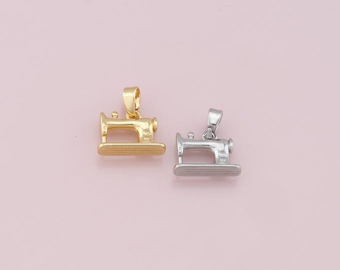 Gold Sewing Machine Pendant,18k Gold Filled Sewing Machine Charm,sewing ...