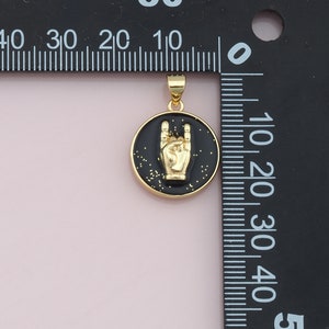 Gold Gesture Charms,18k Gold Filled Round Coin Hand Pendant,hand Charm ...