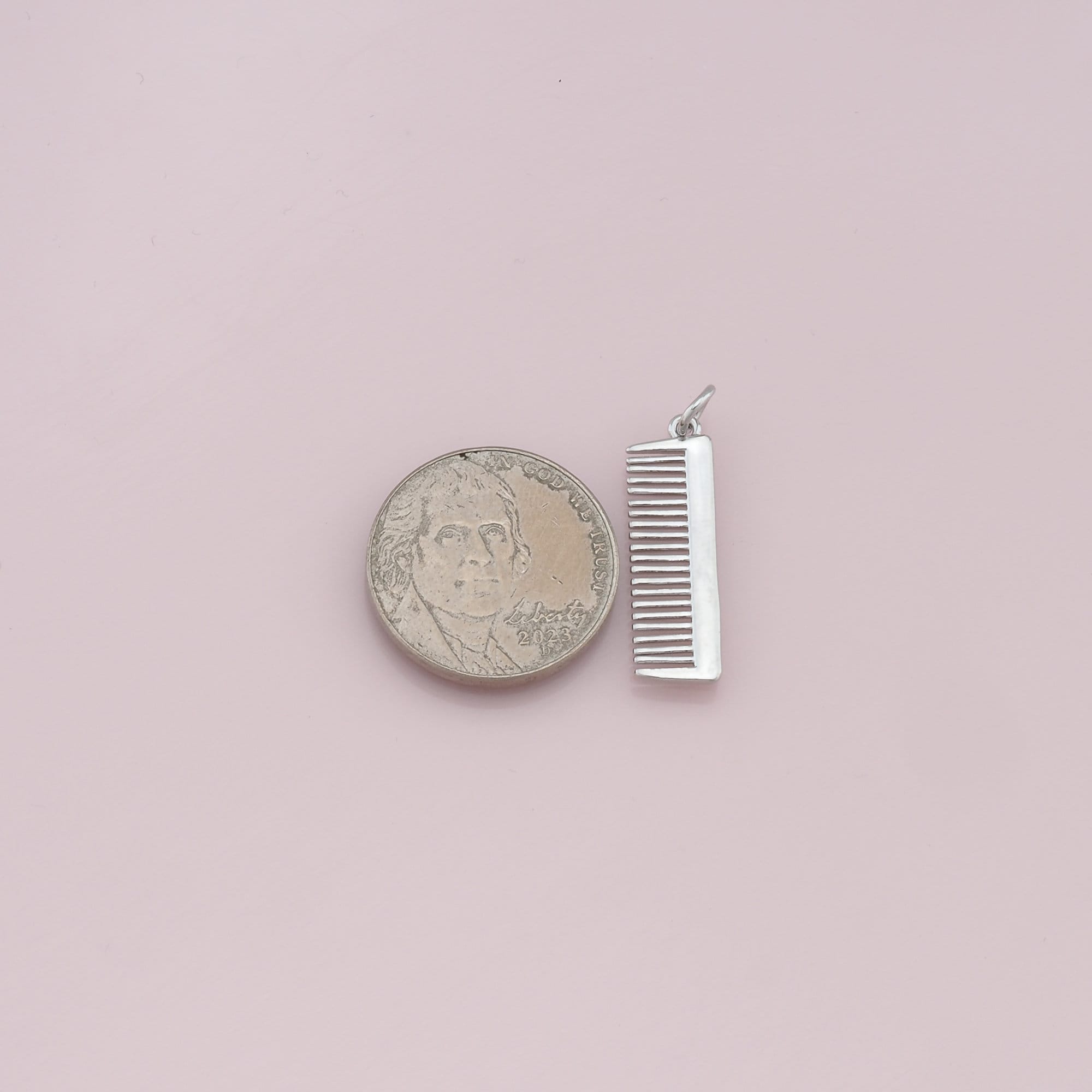18K Gold Filled Comb Pendant,dainty Barber Charm Bracelet Necklace for ...